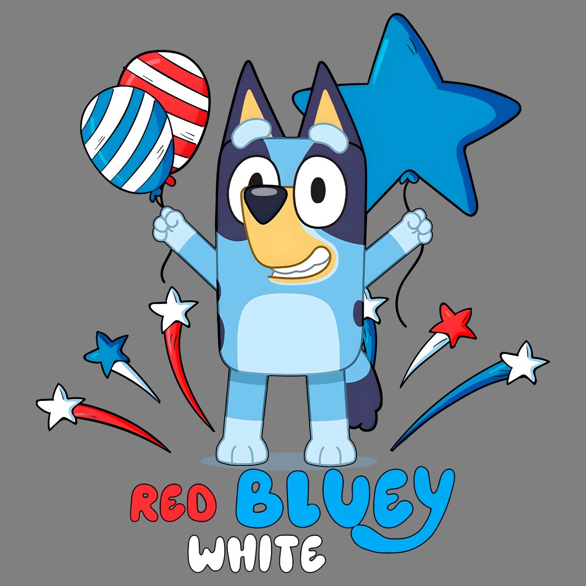 Red White Bluey American Balloons PNG Digital Download Files - Inspire ...