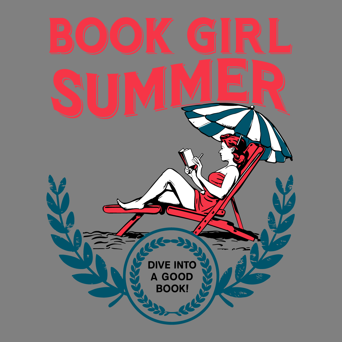 Girl Reading Book Summer Funny Beach Vacation For Book Lover | Inspire ...