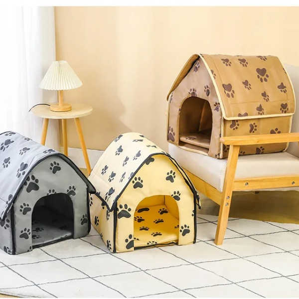 Portable Pet Villa - Foldable Cat and Dog House with Footpri | Inspire ...