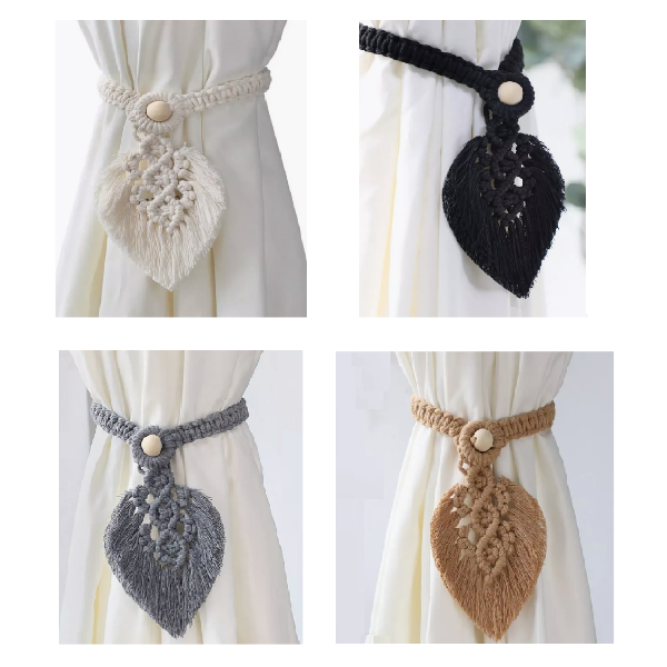 Curtain Tiebacks, Macrame Feather Curtain Tieback | Inspire Uplift