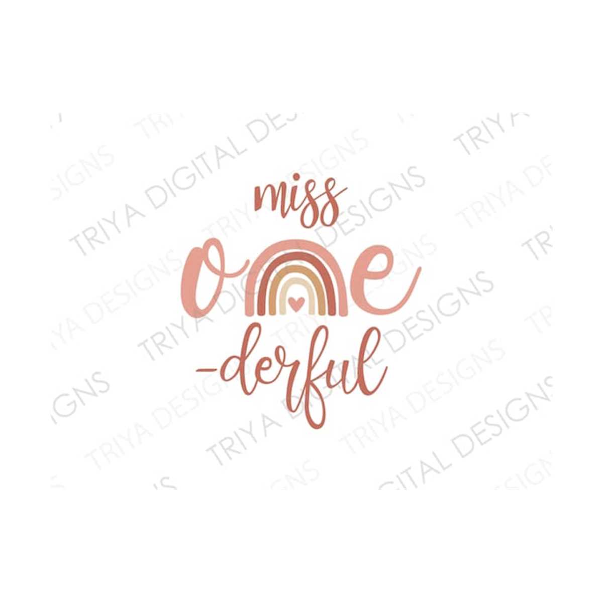 Miss One-derful SVG | Cursive One Text With Boho Rainbow SVG | Inspire ...