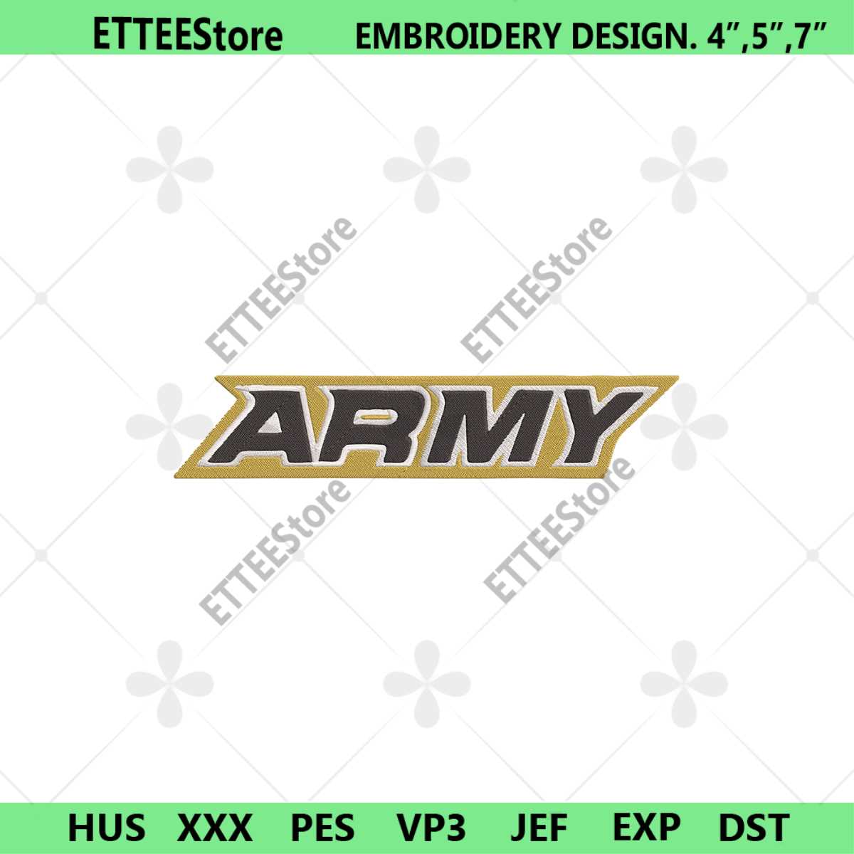NCAA Army Wordmark Logo Machine Embroidery, Army Black Night | Inspire ...