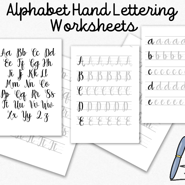 Calligraphy Handlettering Tracing Sheets, Brush Font, Tracin - Inspire ...