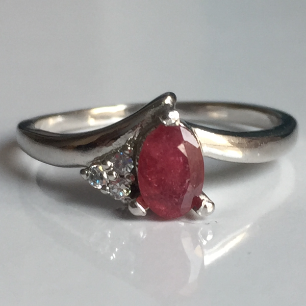 AAA Qualily Natural Ruby Ring With Zircon In 925 Sterling Si | Inspire ...