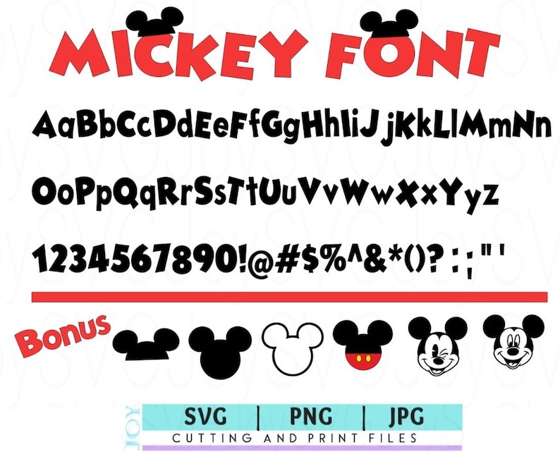 Mickey Font SVG, Walt Font svg, Inspired By A Mouse Font, Mi | Inspire ...