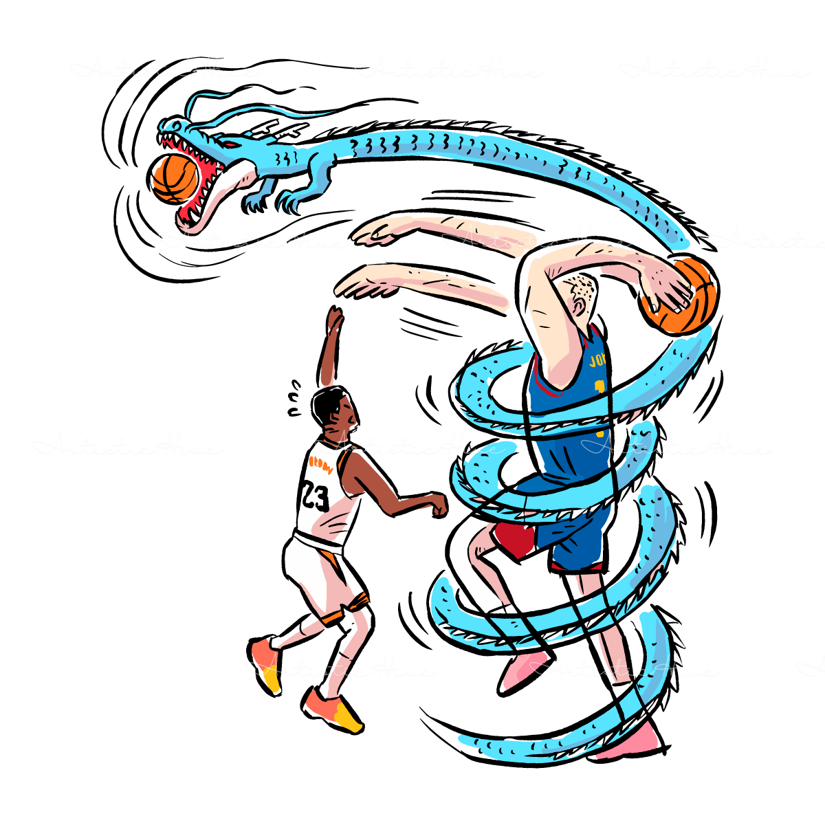 Jokic Nuggets Dragon Basketball Player Svg Digital Download - Inspire ...
