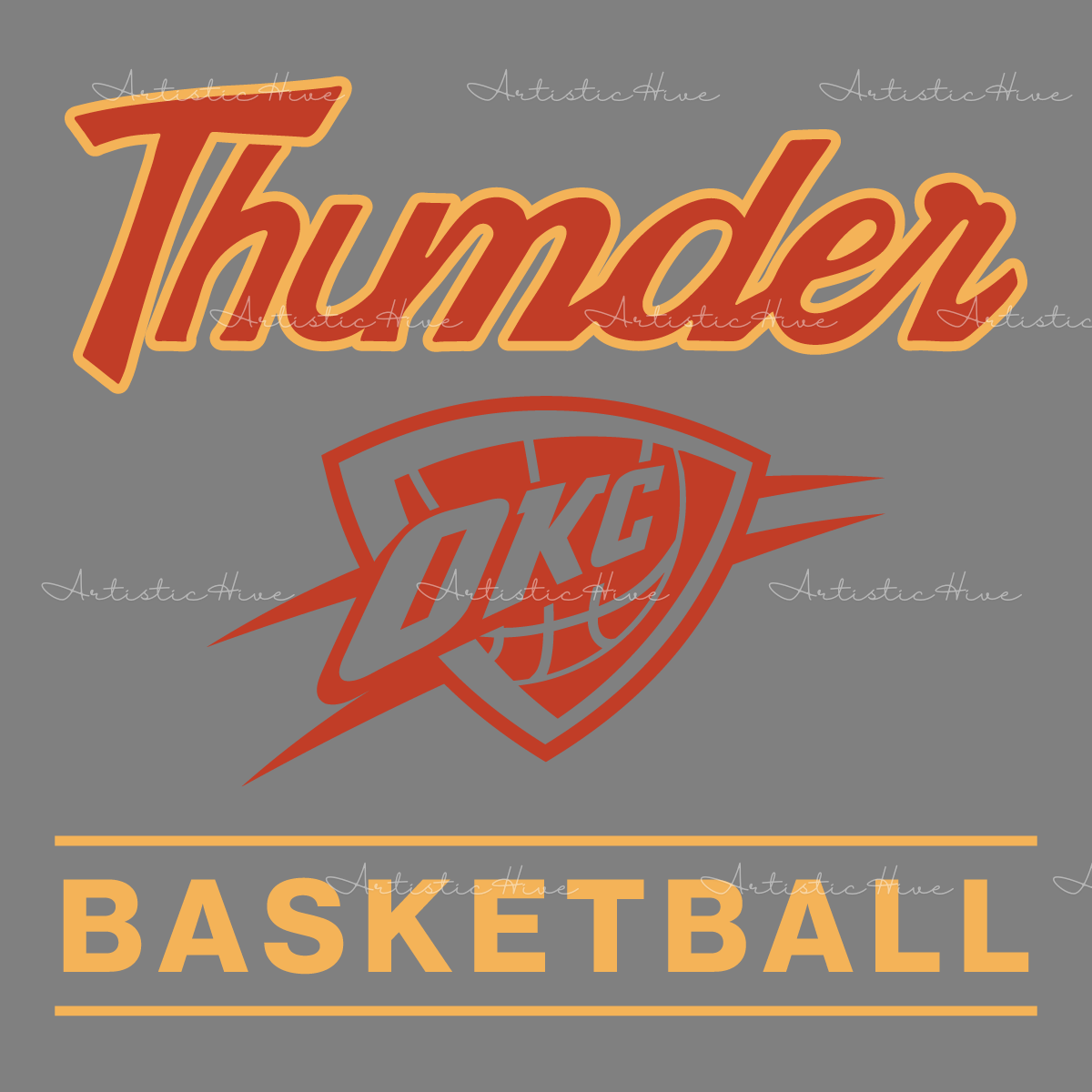 Thunders Basketball Logo NBA Svg Cricut Digital Download | Inspire Uplift