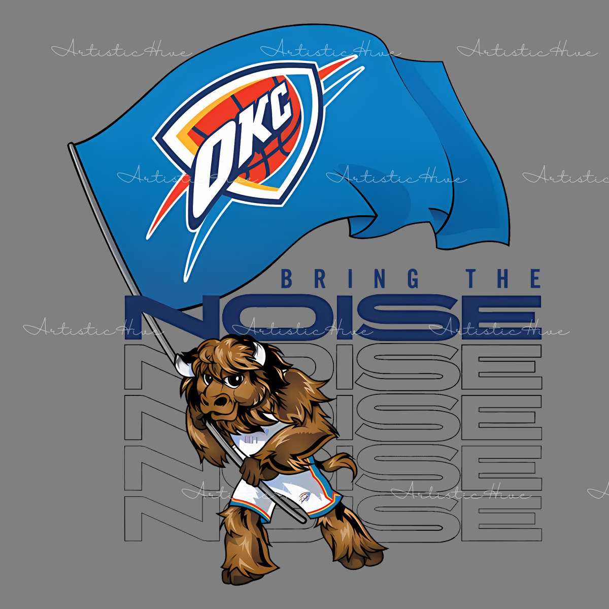 Oklahoma City Thunder Rumble Flag Bring The Noise Png | Inspire Uplift