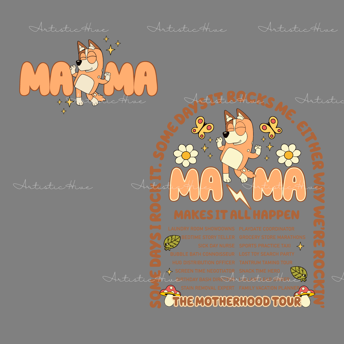 The Motherhood Tour Bluey Mama SVG Digital Download Files | Inspire Uplift