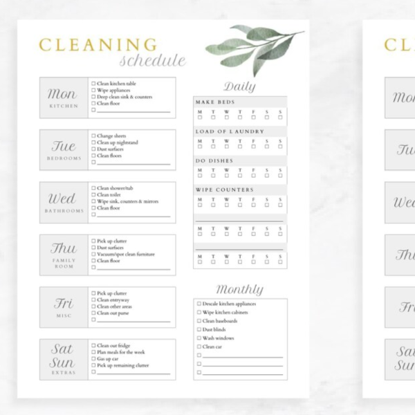 Cleaning Schedule Editable in google slides | Inspire Uplift
