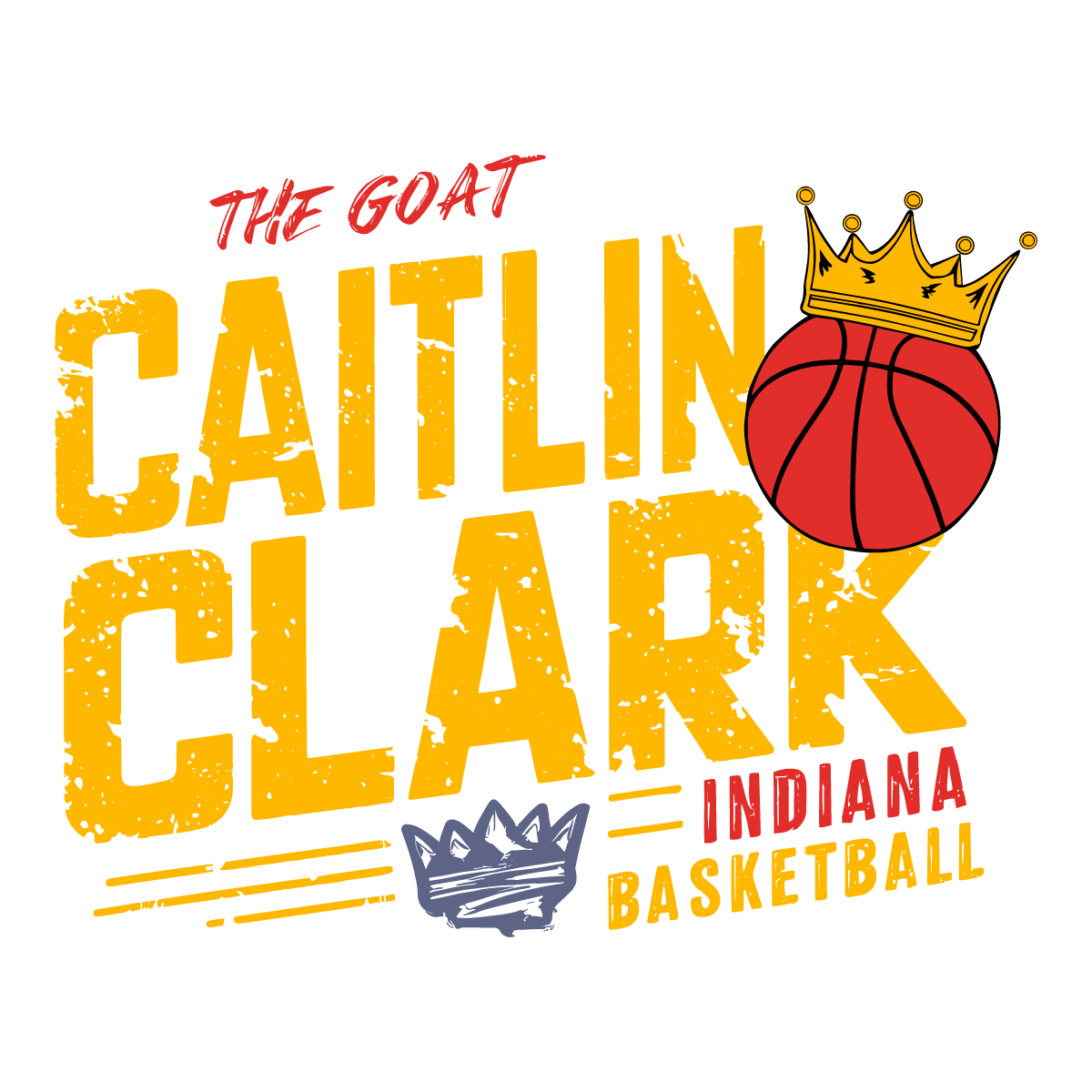 -Basketball Crown The GOAT Caitlin Clark Indiana Svg | Inspire Uplift