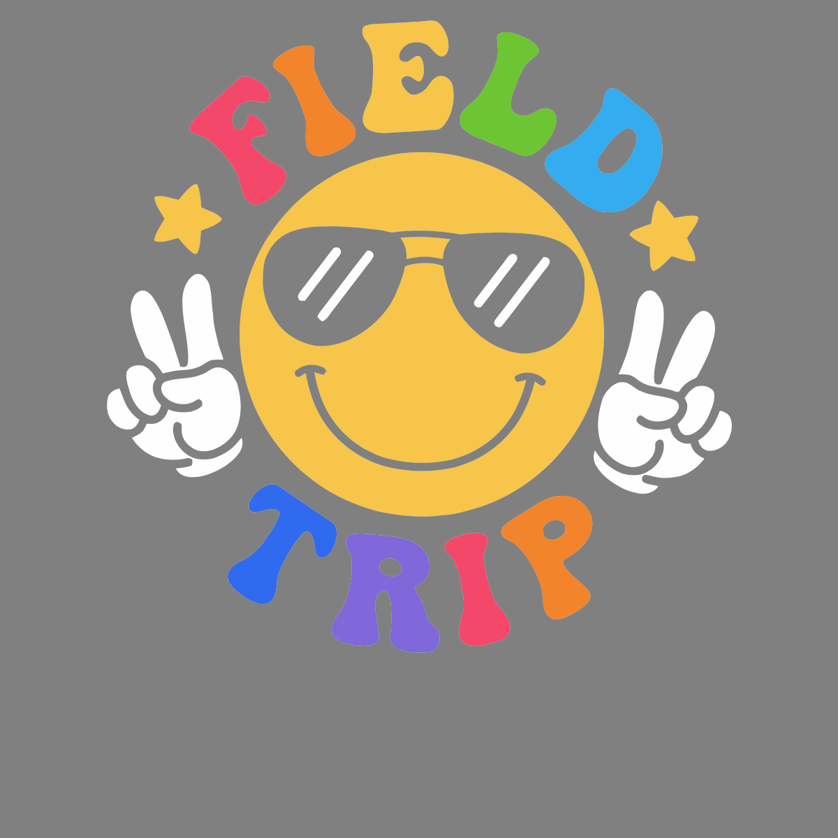 Field Day Field Trip Smiley Face Glasses PNG - Inspire Uplift