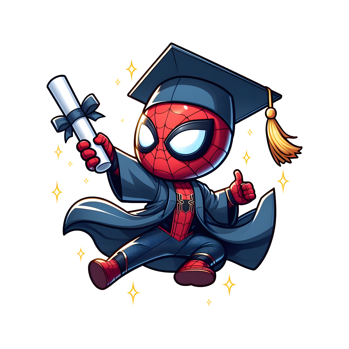 Superhero Spiderman Cartoon Graduation PNG - Inspire Uplift