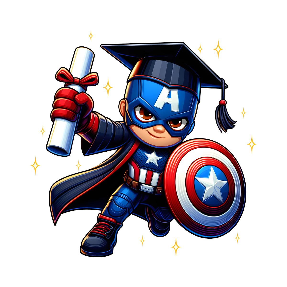 Superhero Captain America Graduation PNG - Inspire Uplift