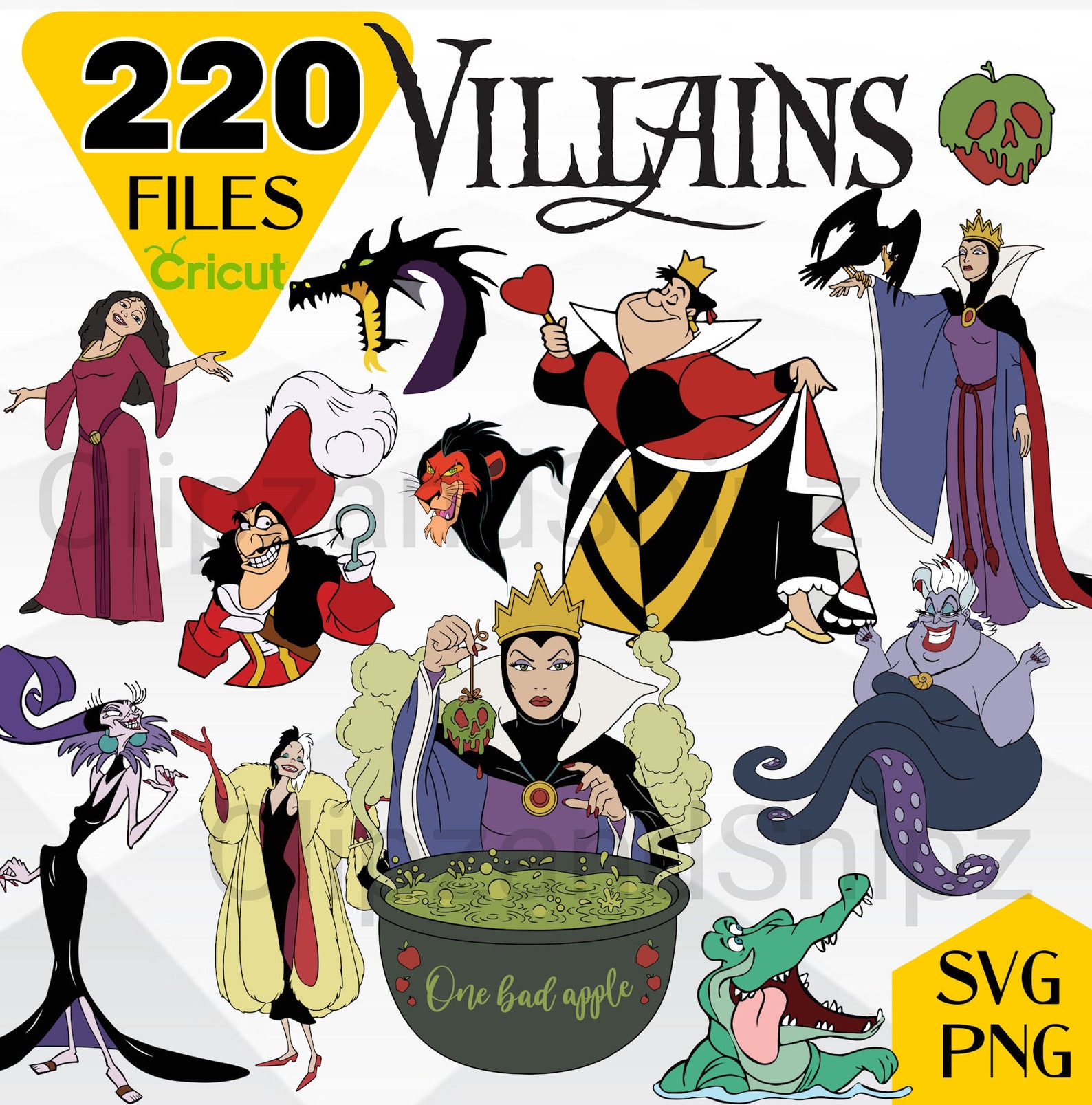 Villains SVG, Villains PNG Clipart, Villains Layered Cricut, - Inspire ...