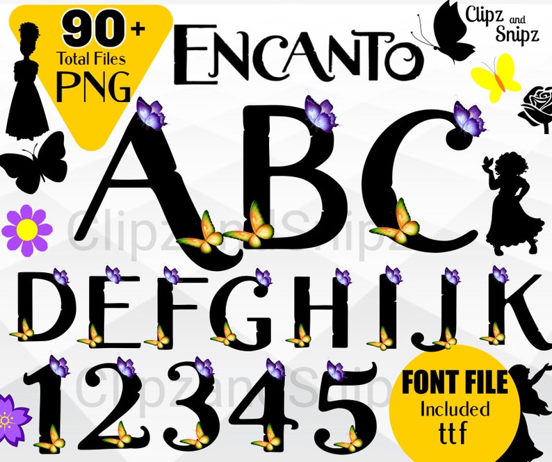 Encanto Alphabet PNG Clipart Instant Digital Download Number - Inspire ...