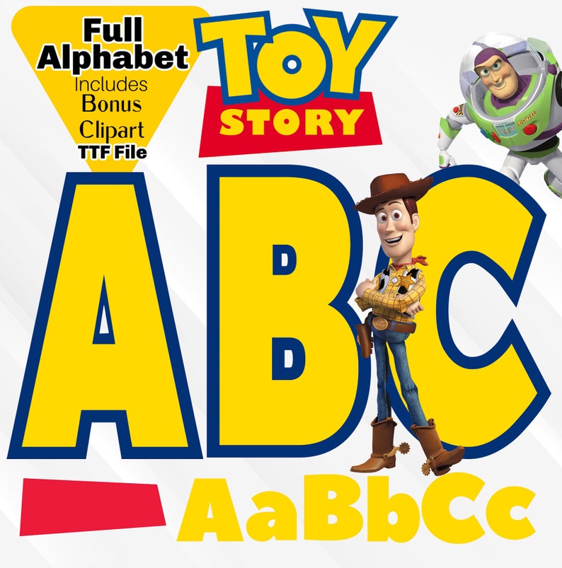 Toy Story Alphabet, Toy Story Font, Toy Story PNG Clipart, T - Inspire ...