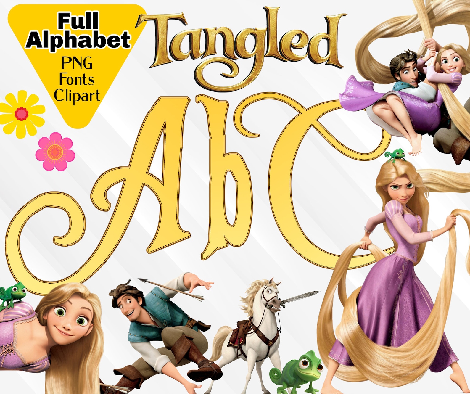 Tangled Font, Tangled PNG Alphabet, Tangled PNG Clipart, Tan - Inspire ...