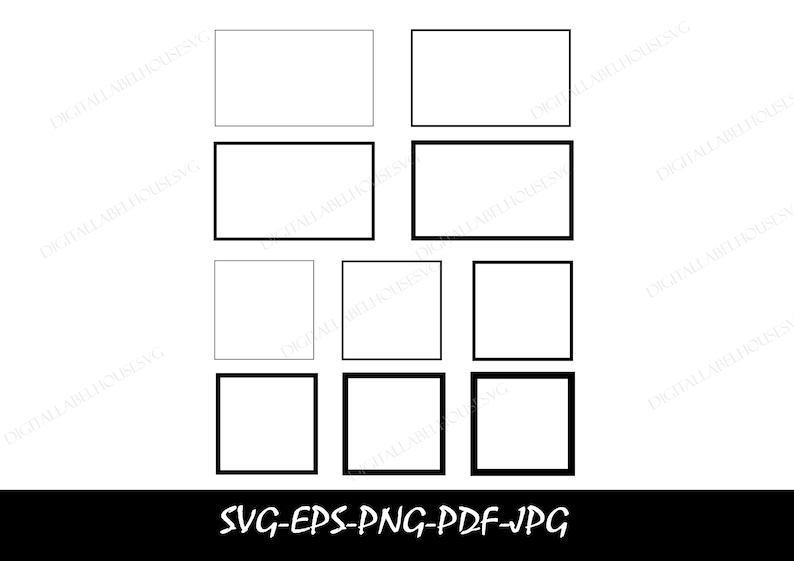 Square and Rectangle SVG Bundle, Frame Svg, Square Svg, Rect | Inspire ...