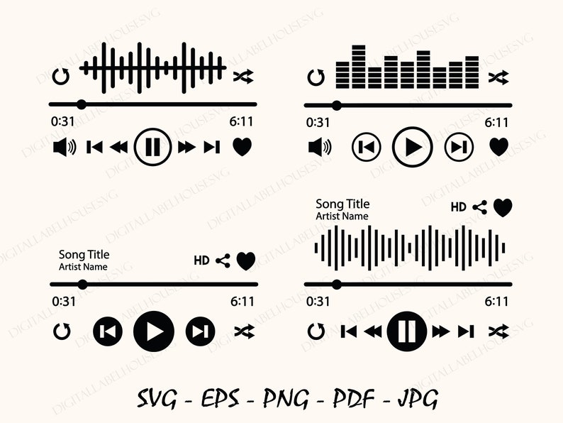 Music Player Svg Bundle, Music Player Display Audio Control - Inspire ...