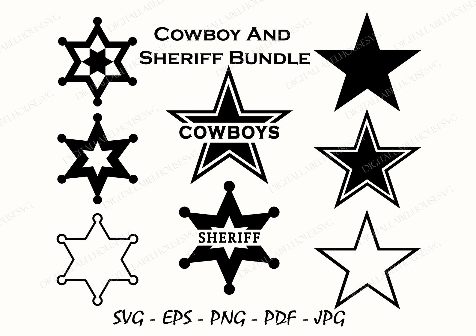 Cowboy Star, Sheriff Star Svg, Star Svg for Commercial Use, | Inspire ...