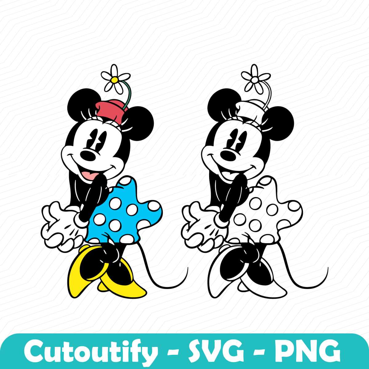 Minnie Mouse Vintage Retro Svg, Dxf, Eps, Ai, Cdr Vector Fil | Inspire Uplift