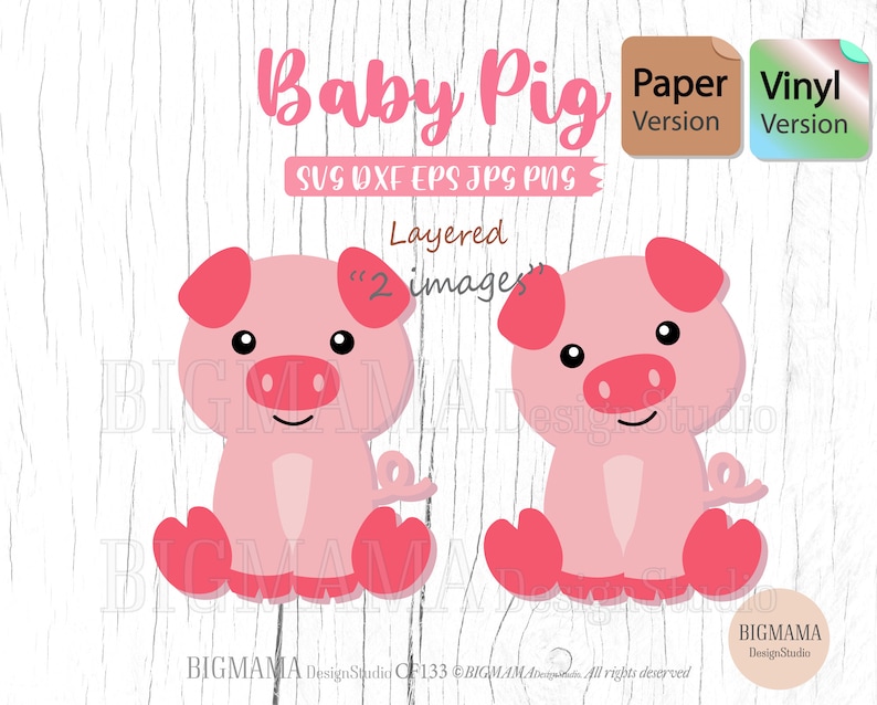 Baby Pig SVG,Cut File,Piggy,Pig Layered,DXF,Pig Svg File,Pap | Inspire ...