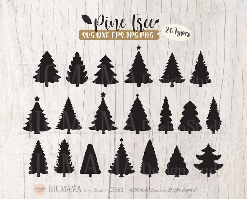 Pine Tree SVG,DXF,Christmas Tree,Spruce,Cut File,Tree Bundle | Inspire ...