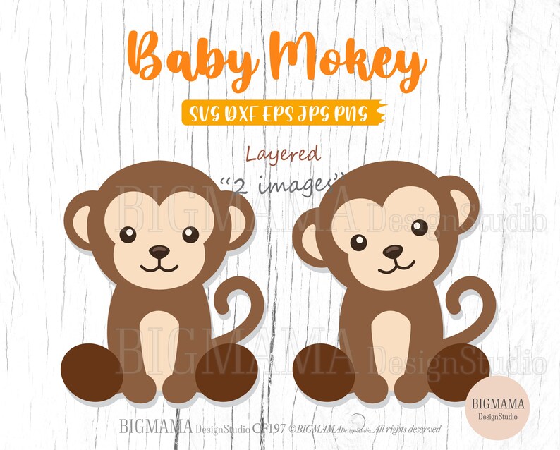 Baby Monkey SVG,Monkey Svg For Cricut,Cut File,Layered,DXF,S | Inspire ...