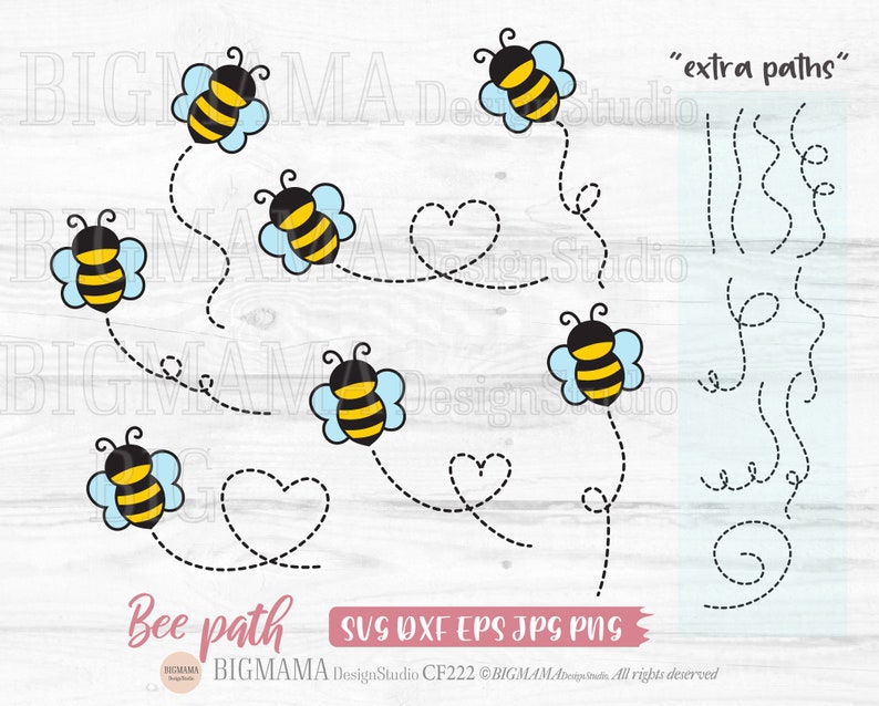 21Bee Path SVG,Bee With Heart,Honeybee Svg,Bundle,Layered,Cl - Inspire ...