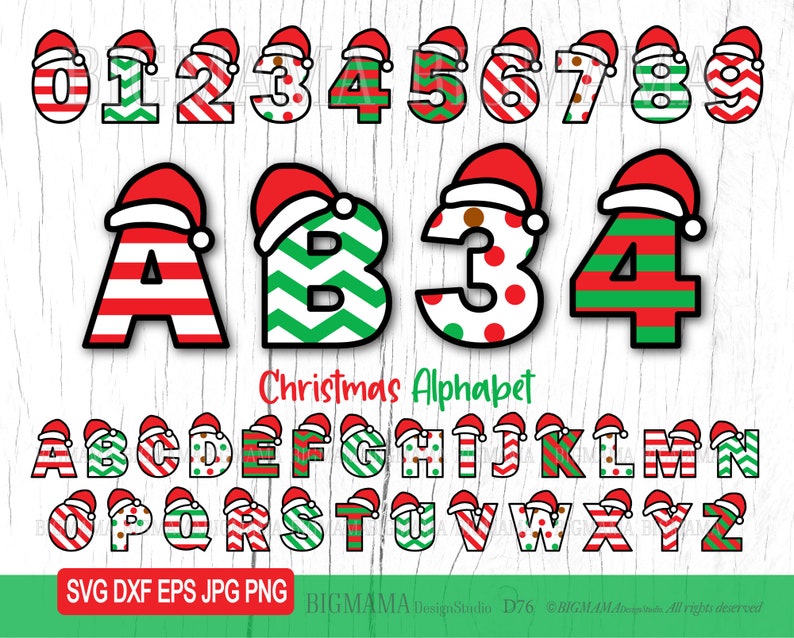 117Christmas Alphabet SVG,Numbers,Letters,Bundle,Craft,Santa | Inspire ...