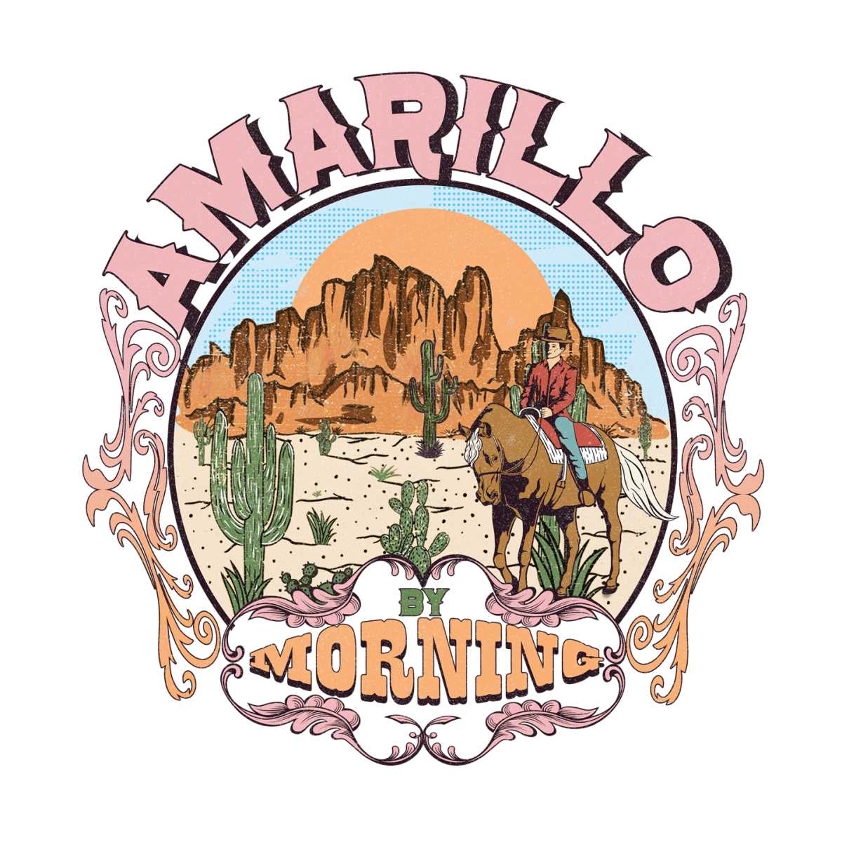 Amarillo Morning Cowboy Western PNG Instant Download | Inspire Uplift