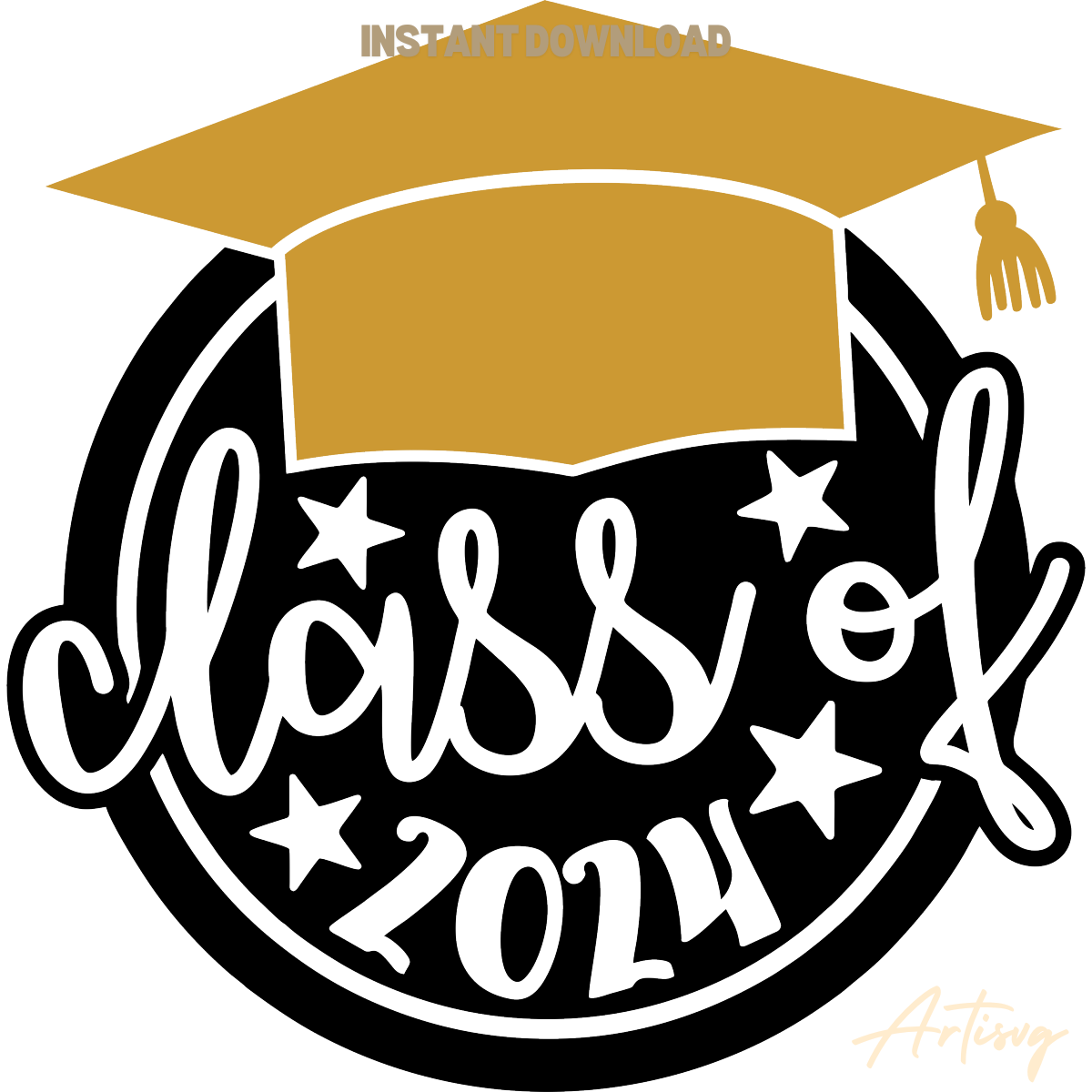 Retro Class Of 2024 Graduation Cap PNG Digital Download File - Inspire ...