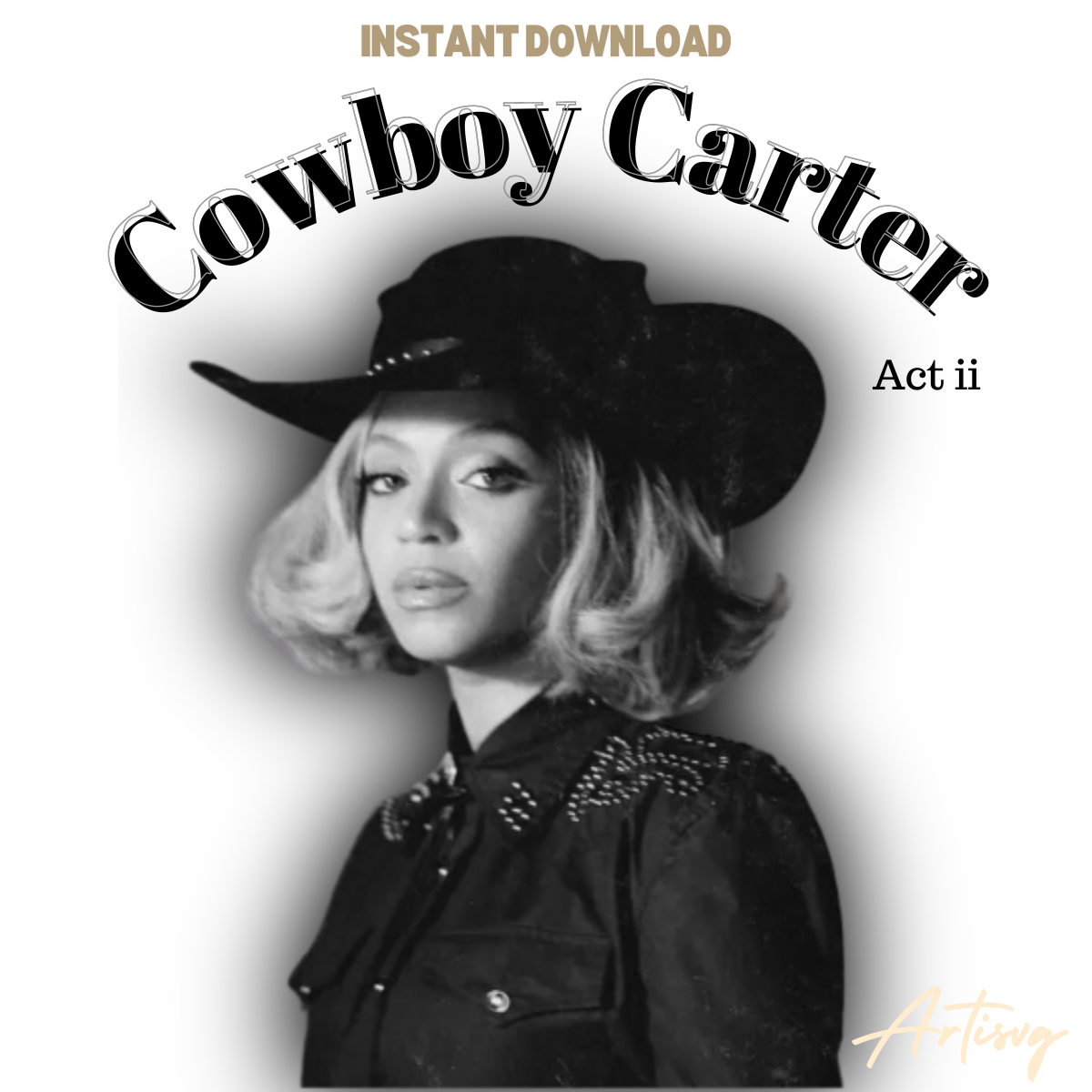 Cowboy Carter PNG Character Instant Download - Inspire Uplift