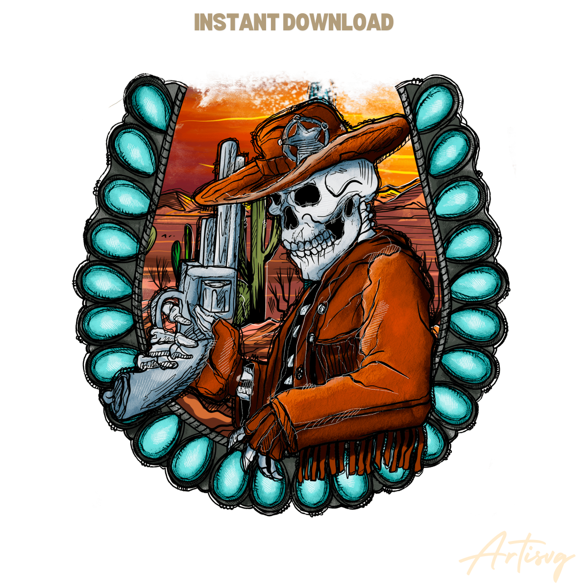 Cowboy Skeleton Western Png Download Digital Download Files | Inspire ...
