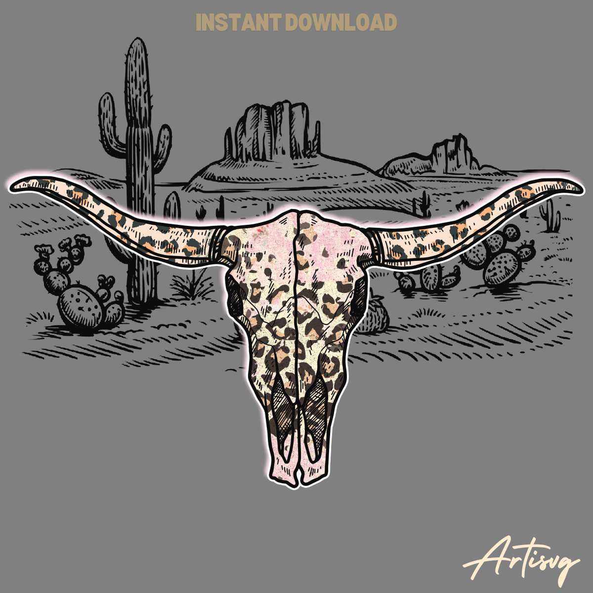 Cow Western SVG Instant Download Digital Download Files - Inspire Uplift