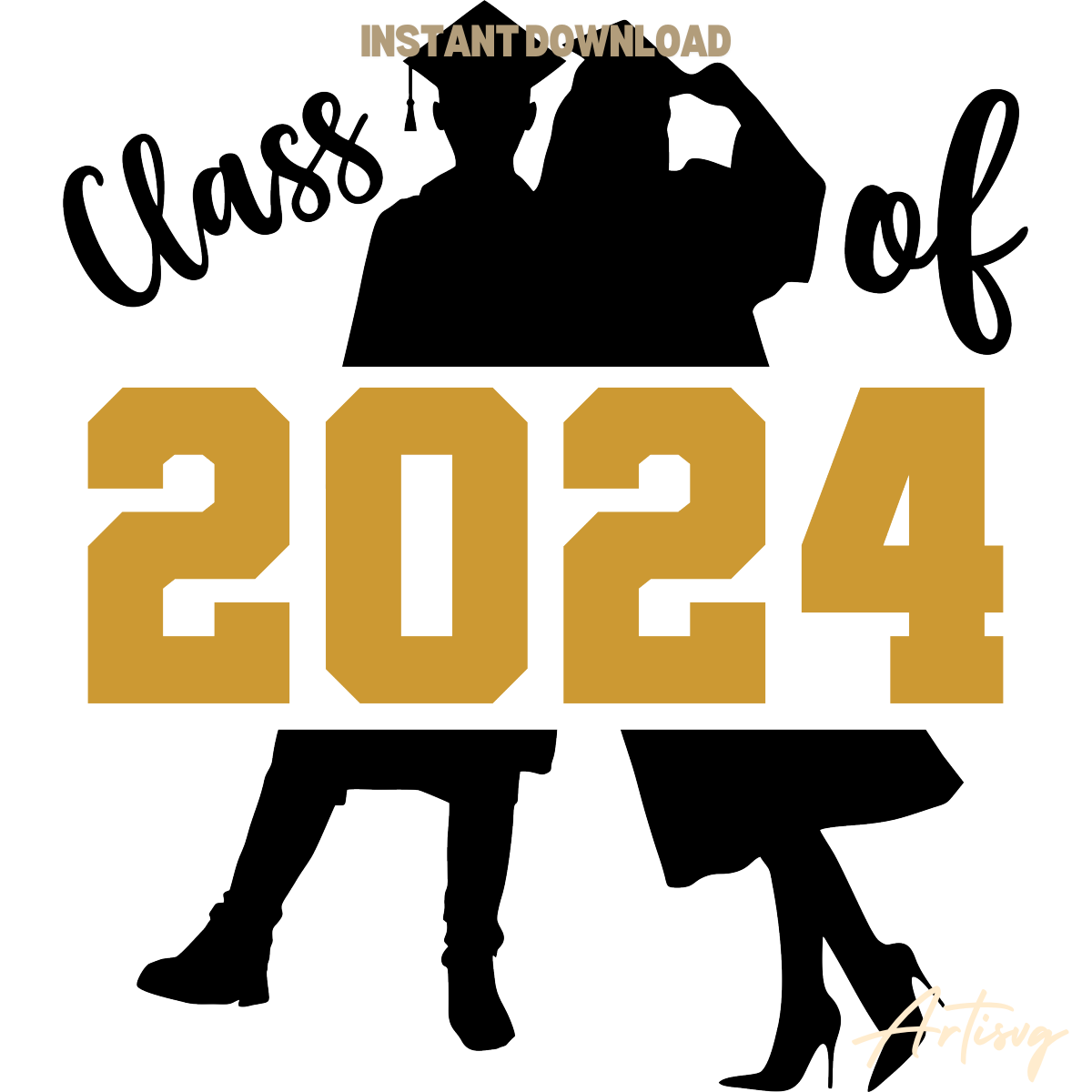 Class Of 2024 Couple Graduation PNG Digital Download Files - Inspire Uplift