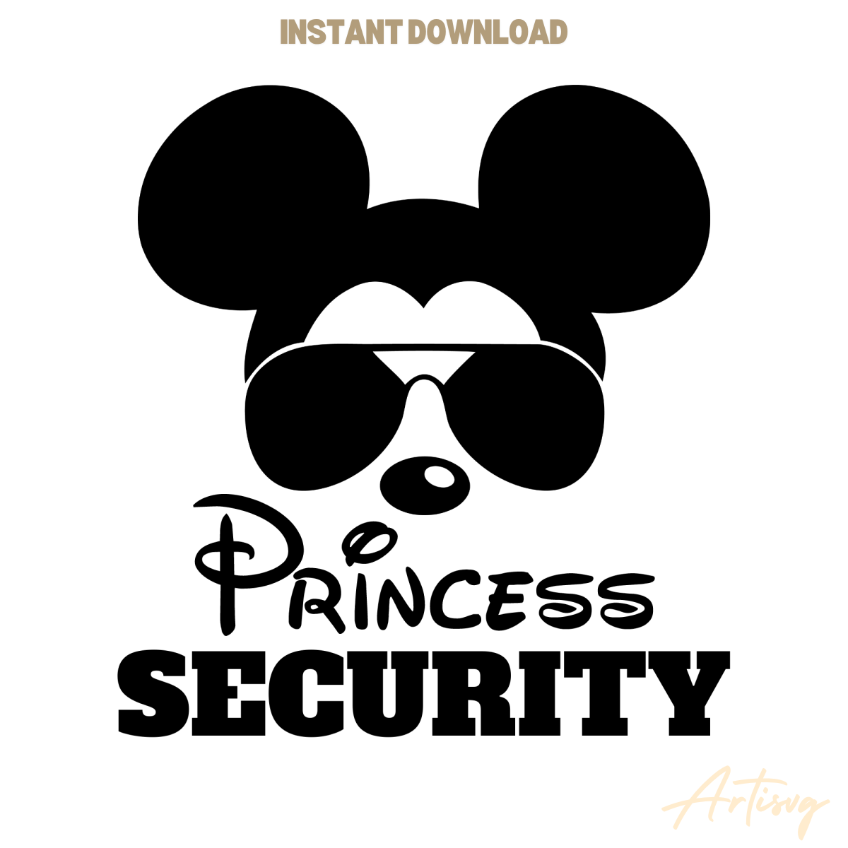 Princess Security Mickey Mouse PNG Digital Download Files | Inspire Uplift