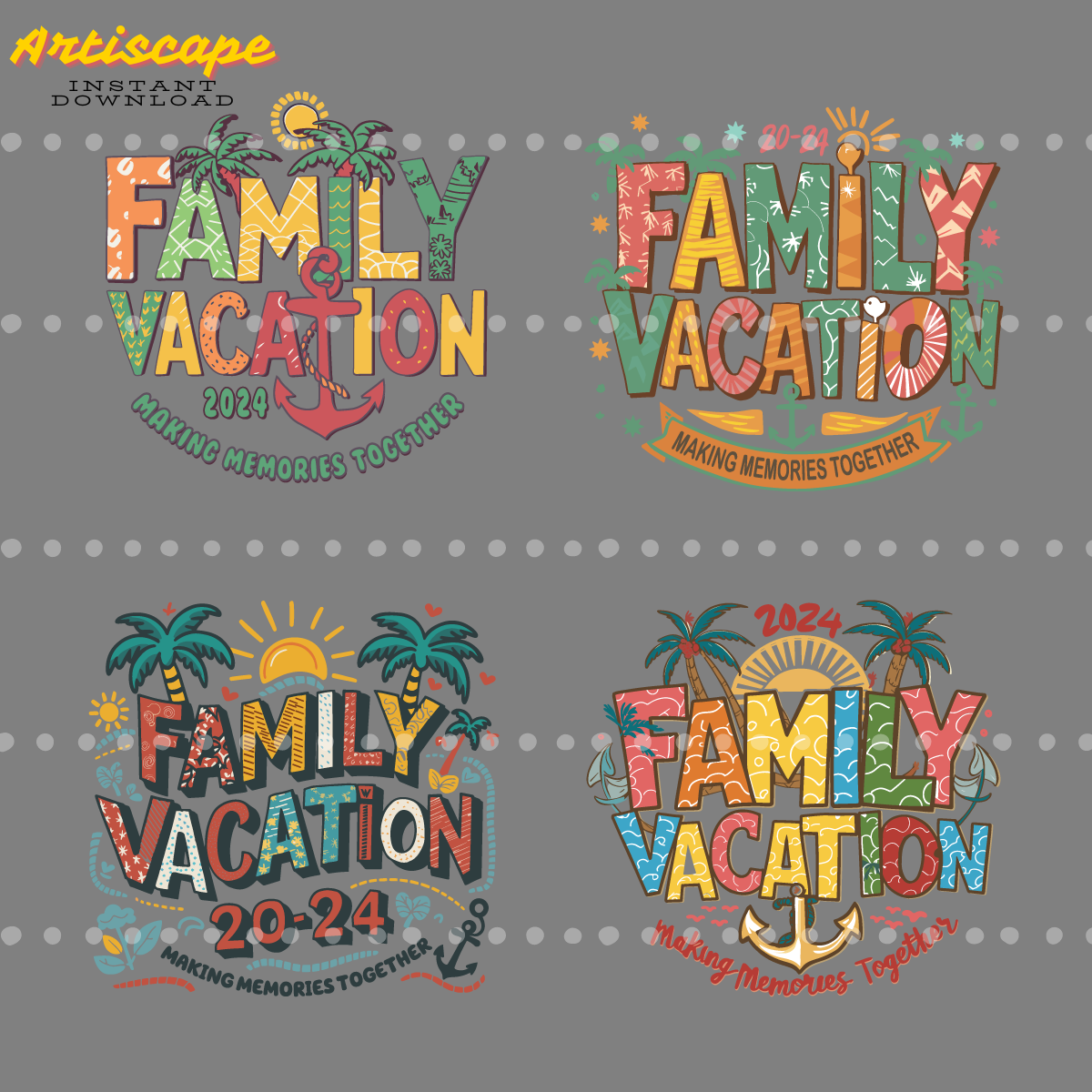 Family Vacation Making Memories Together 2024 SVG Bundle | Inspire Uplift