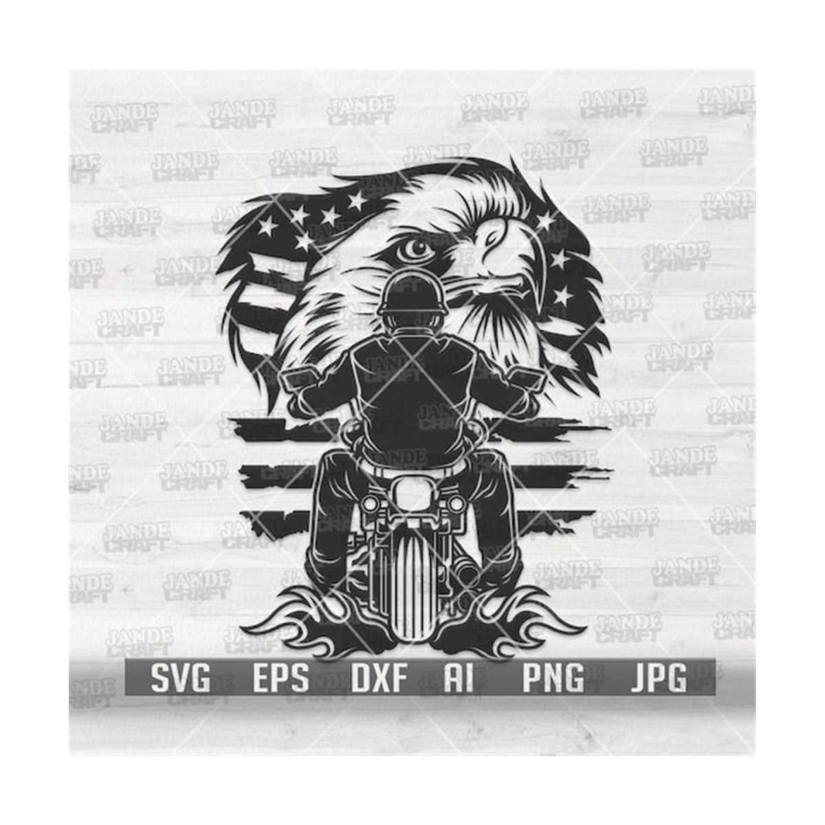 US Eagle Biker svg | Big Bike Rally Clipart | Motorbike Cutf | Inspire ...