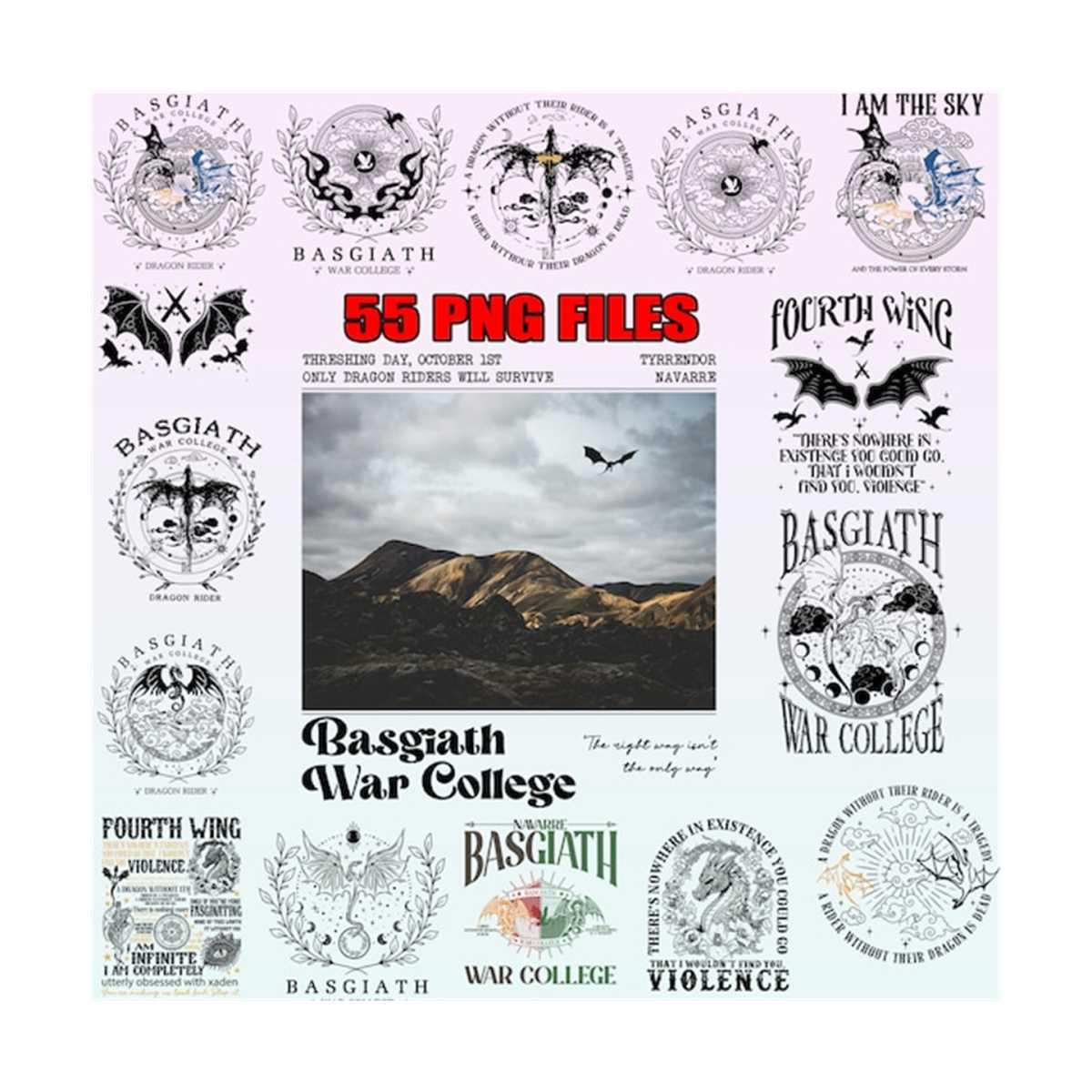 Fourth Wing Png Bundle, Basgiath War College Png, Rebecca Ya | Inspire ...