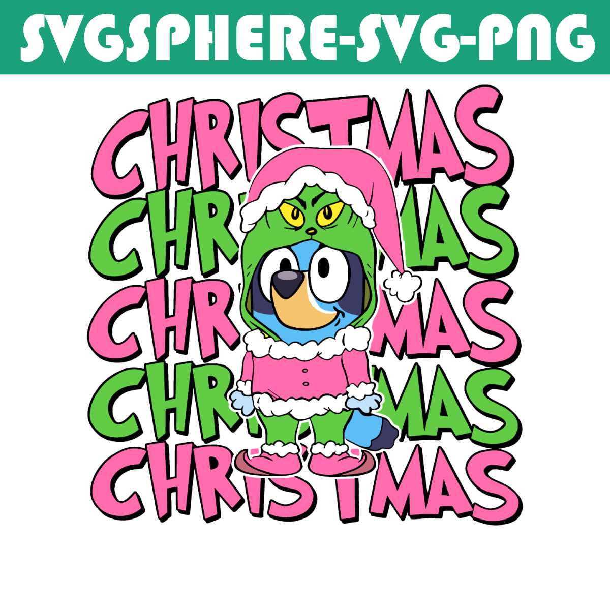 Bluey Christmas Grinch Vibe SVG | Inspire Uplift