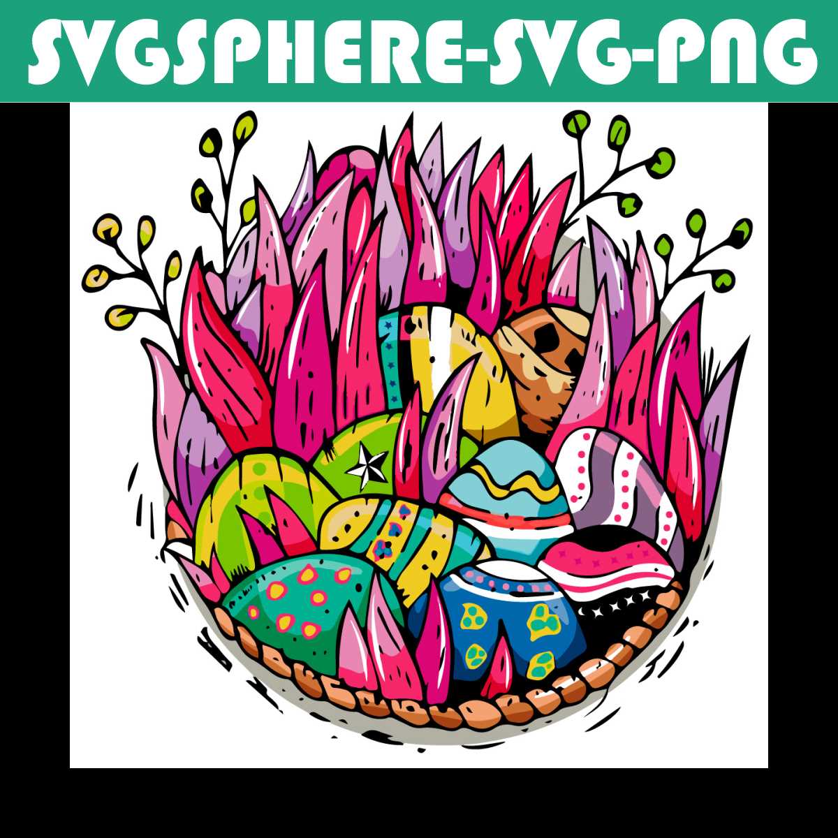 Happy Easter Colorful Easter Egg Svg, Easter Day Svg, Easter | Inspire ...