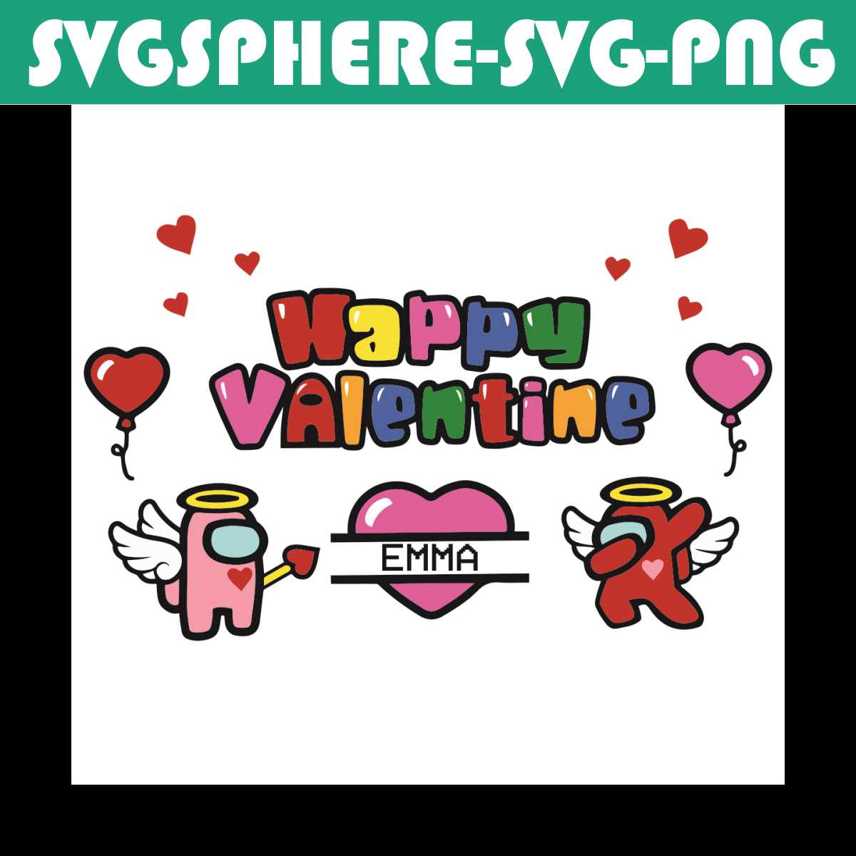 Happy Valentine Svg, Valentine Svg, Among Us Svg, Among Us V | Inspire ...