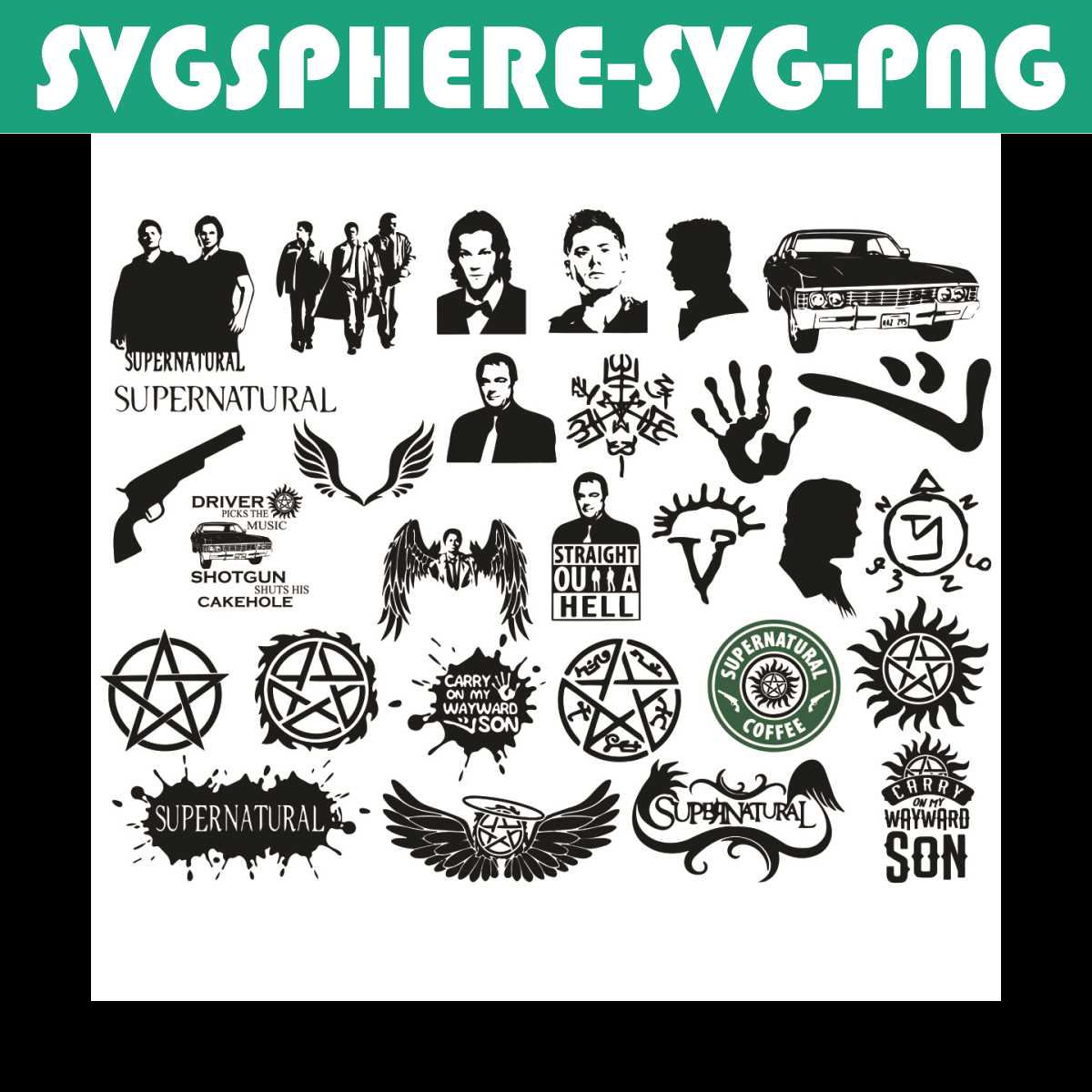 Supernatural Svg Bundle, Trending Svg, Supernatural Svg, Sam | Inspire ...