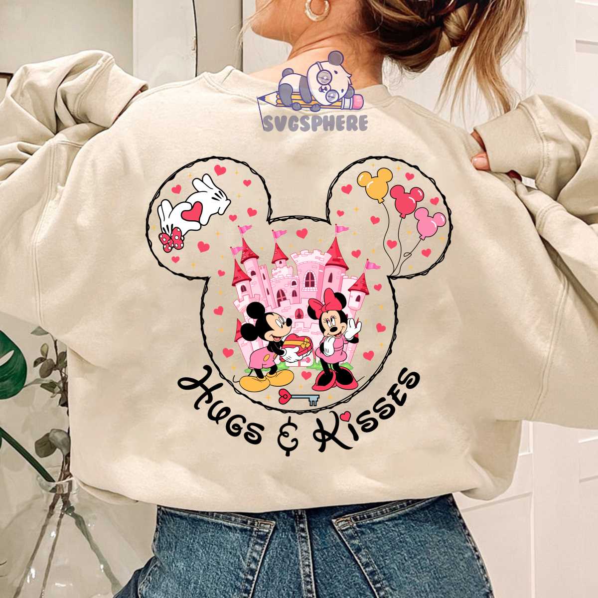 Mickey hugs & kisses valentine PNG, Happy Valentine's Day pn | Inspire ...