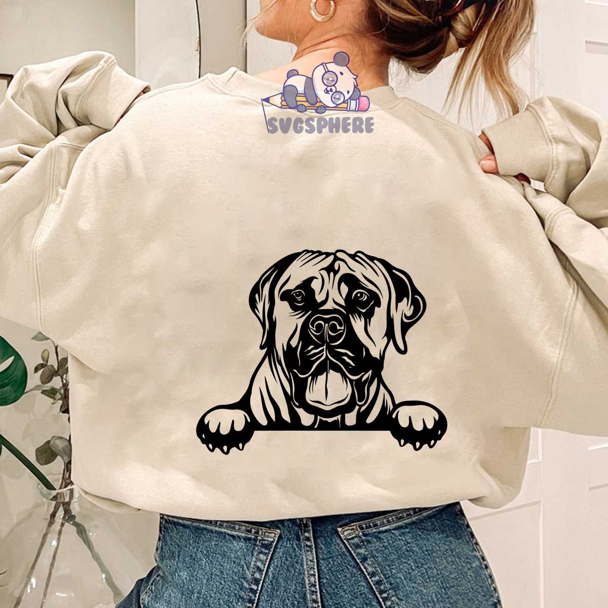 Peeking Mastiff Dog Svg | Mastiff Dog Breed Svg | Dog Breed | Inspire ...