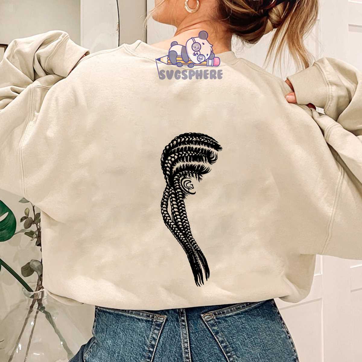 Braid Hair Svg | Long Braided Hair Clipart | Hairstyle Cut F | Inspire ...