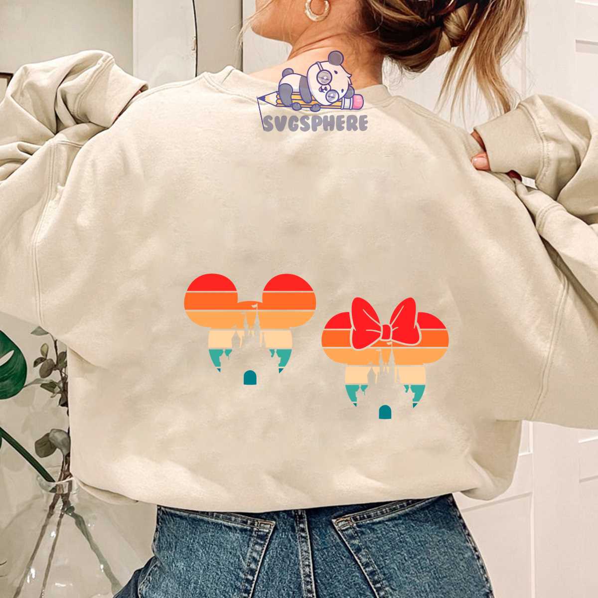 Sunset, Mickey Minnie Mouse, Castle, Ears Head, Svg Png Dxf | Inspire ...