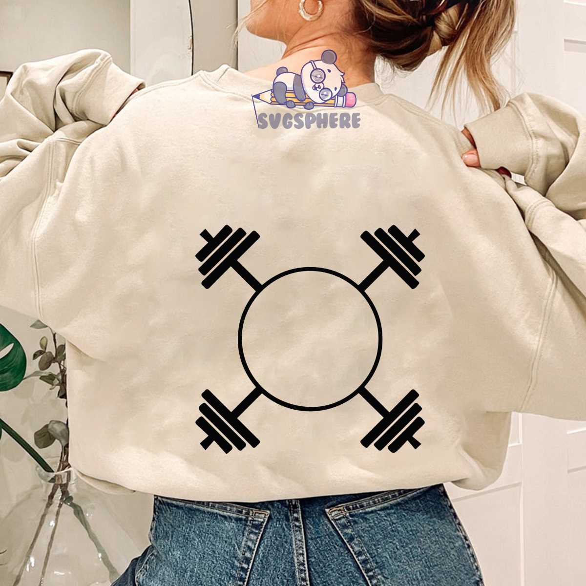 Crossed Barbells Monogram Svg, Weight Svg, Bodybuilding Svg. | Inspire ...